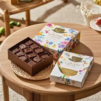 China Wholesale Customized Luxury logo Food Grade Chocolate Truffle Kraft Paper Packaging Box Chocolate Gift Box for sale