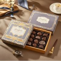 China Luxury Customized Logo Kraft Paper Magnetic Chocolate Truffle Packaging Box Chocolate Gift Box Ribbon for sale