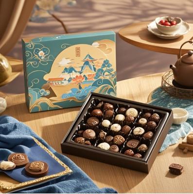 China High End Customized logo Luxurious Food Grade Chocolate Truffle Paper Packaging Box Chocolate Gift Box for sale