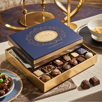 China Wholesale Customized Luxury logo Chocolate Packaging Box Chocolate Gift Box with Ribbon for sale