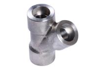 China ASME B16.11 Forged Stainless Steel Reducing Tee 8 Inch Socket Weld Pipe Fitting for sale