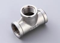 China Stainless Steel 304 Threaded Tee Pipe Fitting 150LB PN25 1/2 to 4 Inch NPT BSPT for sale