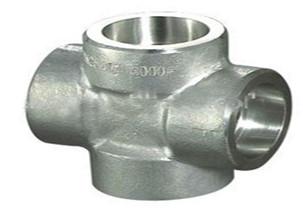 China ASME B16.11 9000LB Forged 4 Way Pipe Connector Stainless Steel 304 Cross 1/8-4 Inch for sale