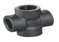 China ASME B16.11 9000LB Forged 4 Way Pipe Connector Stainless Steel 304 Cross 1/8-4 Inch for sale