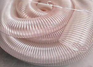 China Large Diameter Transparent Steel Wire Hose 5 to 10 Inch Pressure Resistant Wear Resistant PU Pipe for sale