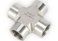 China Duplex Stainless Steel 316 3/4 BSP Thread Pipe Fittings Cross 1/2 to 2 Inch for sale