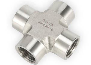 China Duplex Stainless Steel 316 3/4 BSP Thread Pipe Fittings Cross 1/2 to 2 Inch for sale