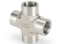 China Duplex Stainless Steel 316 3/4 BSP Thread Pipe Fittings Cross 1/2 to 2 Inch for sale