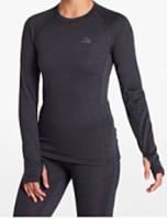 China Black Wool Base Layer Long Sleeve Snug Fit Thermal Base Layer Top Low Temperatures for sale