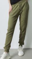 China Custom 85% Cotton 15% Polyester Olive Green Ribbed Drawstring Jogger Pants for sale