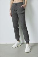 China Gray Ribbed Yoga Wear Cropped Workout Tank 42in Drawstring Jogger Pants Set for sale