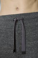 China Gray Ribbed Yoga Wear Cropped Workout Tank 42in Drawstring Jogger Pants Set for sale
