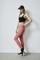 China Dusty Pink Yoga Wear  Sleeveless Yoga Cropped Tank Black Square Neck for sale