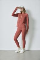 China Modal Elastane Burgundy Sweatshirt Stretch Knit Zip Up Hoodie Half Zip Mock Neck Set for sale