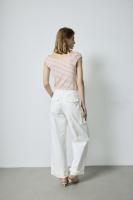 China Custom Dusty Pink Fashion Vest Boat Neck Ribbed Top High Breathability for sale