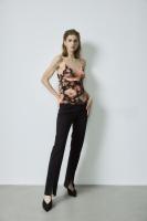 China Custom Pajama Sets 100 Percent Silk Lace Trimmed Cami Tops Floral Print Camisole for sale