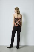 China Custom Pajama Sets 100 Percent Silk Lace Trimmed Cami Tops Floral Print Camisole for sale