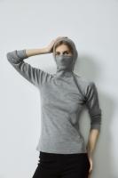China Custom Wool Base Layer 100% Pure Hooded Balaclava Wool Long Sleeve Top for sale