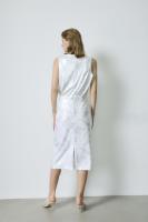 China Custom White Sequin Dress Leaf Pattern Sleeveless Midi Dress  XS S Size for sale