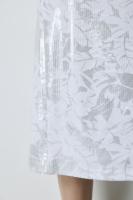 China Custom White Sequin Dress Leaf Pattern Sleeveless Midi Dress  XS S Size for sale