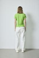 China OEM ODM Basic Tops Green Short Sleeve Polo Shirt Slim Fit  White Wide Leg Cargo Pants for sale