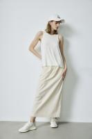 China White Back Fashion Vest Cutout Tank Top 24 - 29in  Off White Wrinkled Midi Skirt for sale