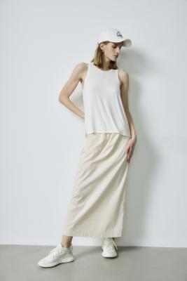 China White Back Fashion Vest Cutout Tank Top 24 - 29in  Off White Wrinkled Midi Skirt for sale