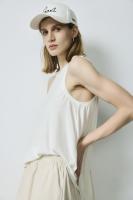 China White Back Fashion Vest Cutout Tank Top 24 - 29in  Off White Wrinkled Midi Skirt for sale