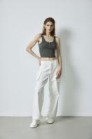 China Heathered Charcoal Cropped Tank Top  Warm Womens Henley for sale