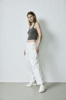 China Heathered Charcoal Cropped Tank Top  Warm Womens Henley for sale