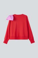 China Vibrant Red Cotton Fleece Sweatshirt for Women for sale