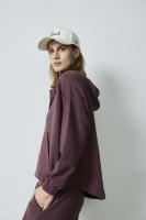 China Custom Burgundy  Sweatshirt Sportswear Oversized Half Zip Hoodie Outdoor Set for sale