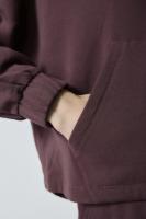China Custom Burgundy  Sweatshirt Sportswear Oversized Half Zip Hoodie Outdoor Set for sale