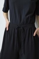 China Solid Color Black Loungewear Jumpsuit XS - XL Size Ladies Pyjamas Sets for sale