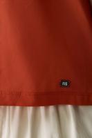 China Custom Brand Basic Crop Tops Orange Red Crew Neck Cropped Tee With Pants for sale