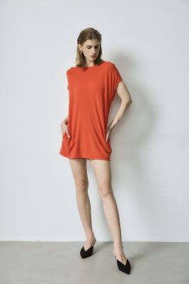 China Side Pocket Short Sleeve Mini Dress 84 - 86cm S Size Soft Stretch Pants And Dress for sale