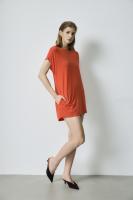 China Side Pocket Short Sleeve Mini Dress 84 - 86cm S Size Soft Stretch Pants And Dress for sale