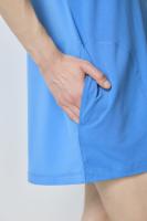 China Bright Blue Short Sleeve Mini Dress Relaxed Fit Short Cotton Sundresses 180gsm for sale