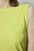 China Lime Green Basic Tops Ribbed Sleeveless Crop Top White Cargo Pants Set 102cm for sale