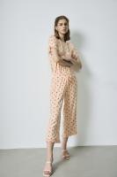 China Customizable 3 4 Length Jumpsuit Peach Floral 97cm - 107cm Dressy Jumpsuits For Women for sale