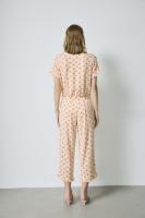 China Customizable 3 4 Length Jumpsuit Peach Floral 97cm - 107cm Dressy Jumpsuits For Women for sale