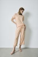 China Custom 100% Silk Micro Floral Print Pajama Set for sale