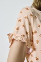 China Custom 100% Silk Micro Floral Print Pajama Set for sale