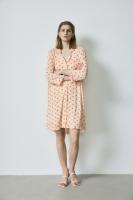 China 6A 19mm Mulberry Silk Floral Print Midi Length Sleep Shirt Dress for sale