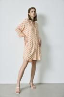 China 6A 19mm Mulberry Silk Floral Print Midi Length Sleep Shirt Dress for sale