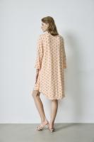 China 6A 19mm Mulberry Silk Floral Print Midi Length Sleep Shirt Dress for sale