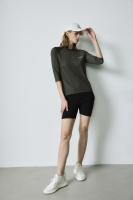 China Biking Olive Green  Basic Shirts Womens 3 4 Sleeve Raglan T Shirt for sale