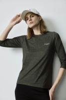 China Biking Olive Green  Basic Shirts Womens 3 4 Sleeve Raglan T Shirt for sale