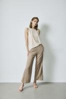 China Custom 100% Silk Beige Minimalist Lightweight Sleeveless Tank Top for sale