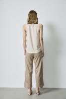 China Custom 100% Silk Beige Minimalist Lightweight Sleeveless Tank Top for sale